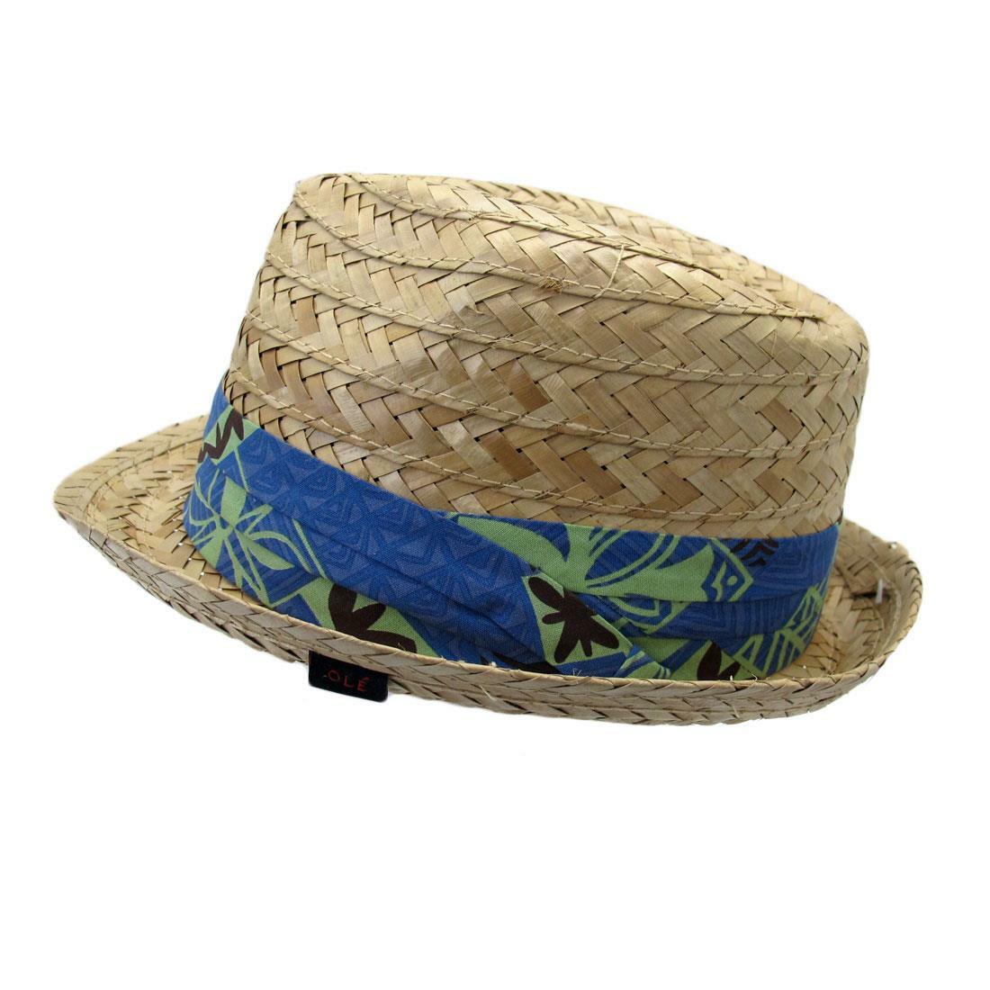 Unisex Ole Headwear Natural Beach Hat with Blue Tribal Band One Size | eBay