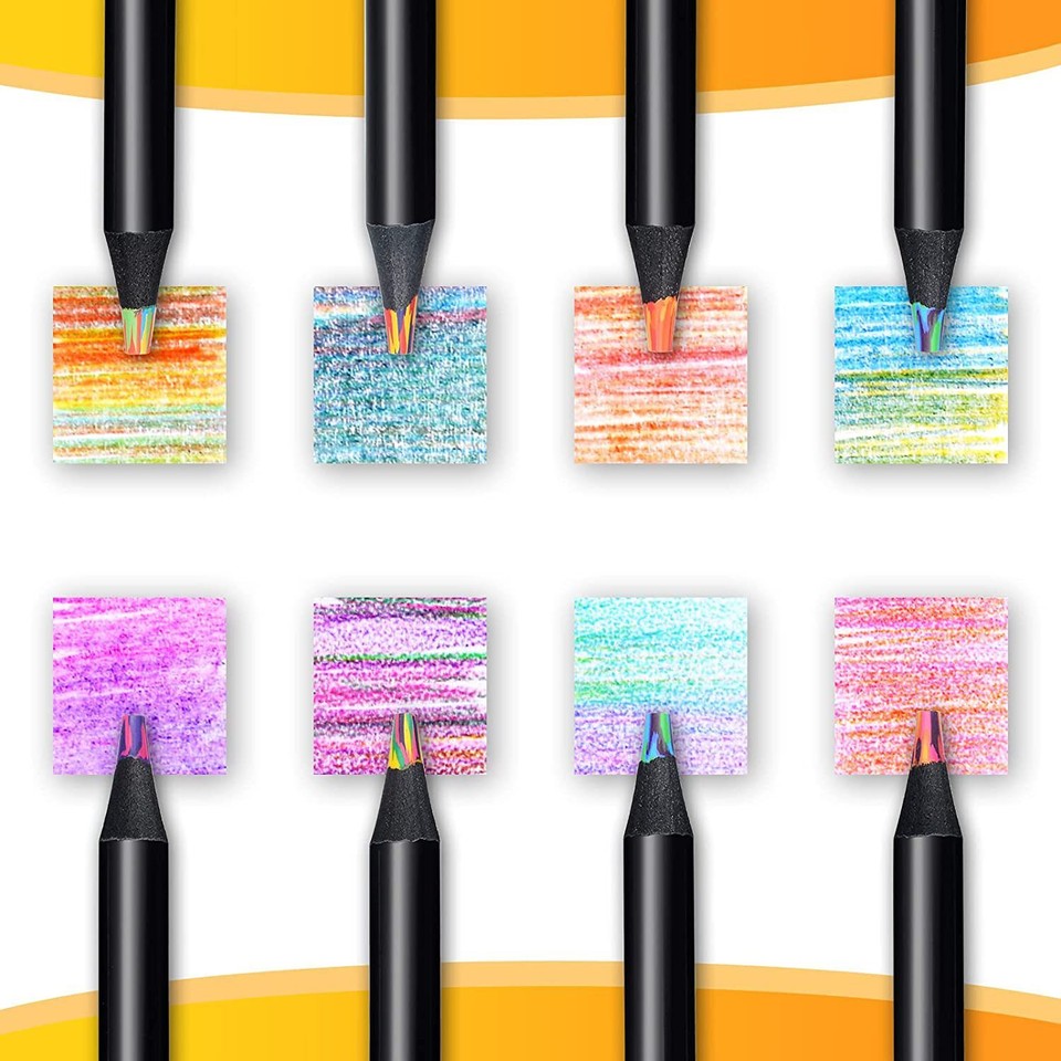8 Colors Rainbow Pencil Multicolor Drawing Children Party Bag Fillers ...