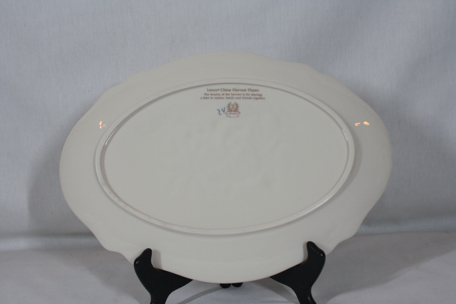 VINTAGE DISCONTINUED LENOX CHINA HARVEST PATTERN 14" OVAL PLATTER MINT ...