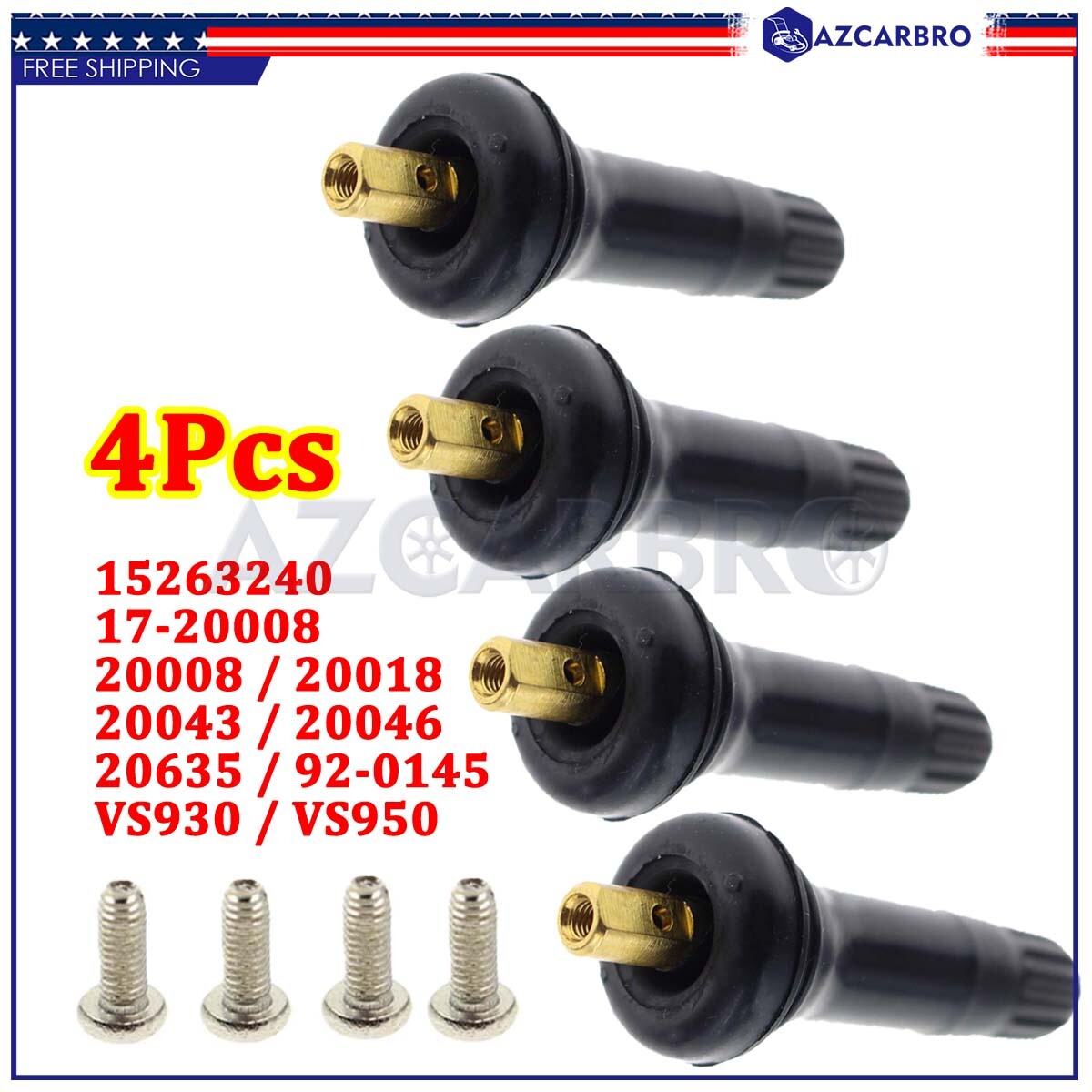 4PCS Tire Pressure Stem Valve Fit For Buick Chevrolet Cadillac 13598909 ...