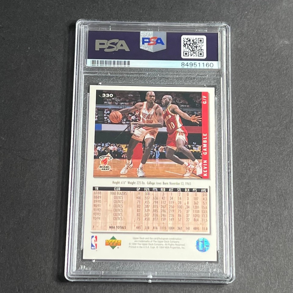 1993-94 Upper Deck #330 Kevin Gamble Signed Card AUTO PSA Slabbed Heat ...