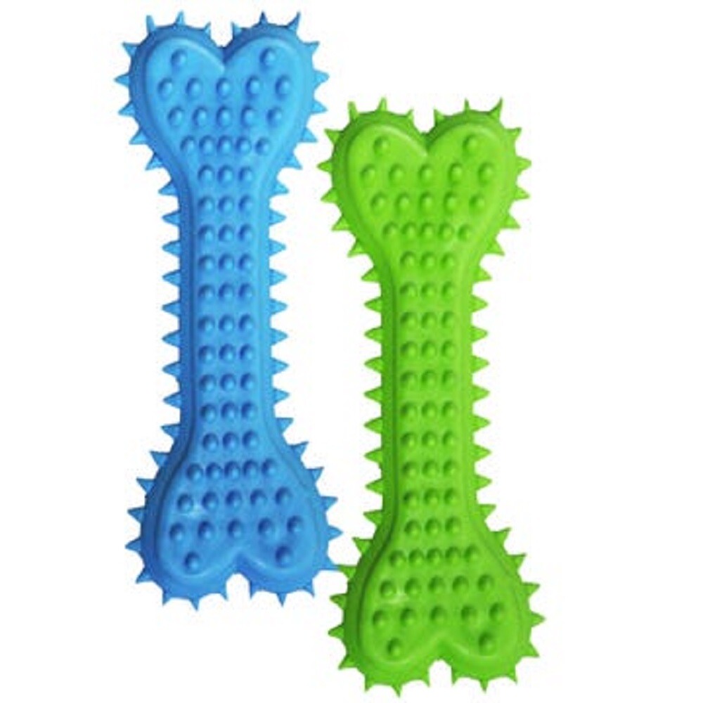 Lot of 2 Spiked Dog Bones Rubber Teether Toy Pet Fun | eBay