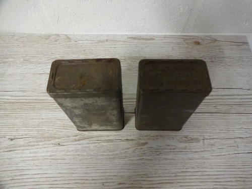 Old 2 metal containers for Cocoa nourishing food that aids digestion ...