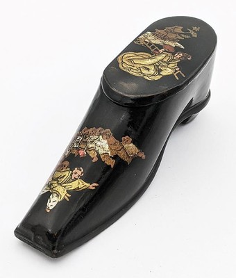 CHINOISERIE ANTIQUE LACQUER SHOE SNUFF BOX EARLY 19TH CENTURY | eBay