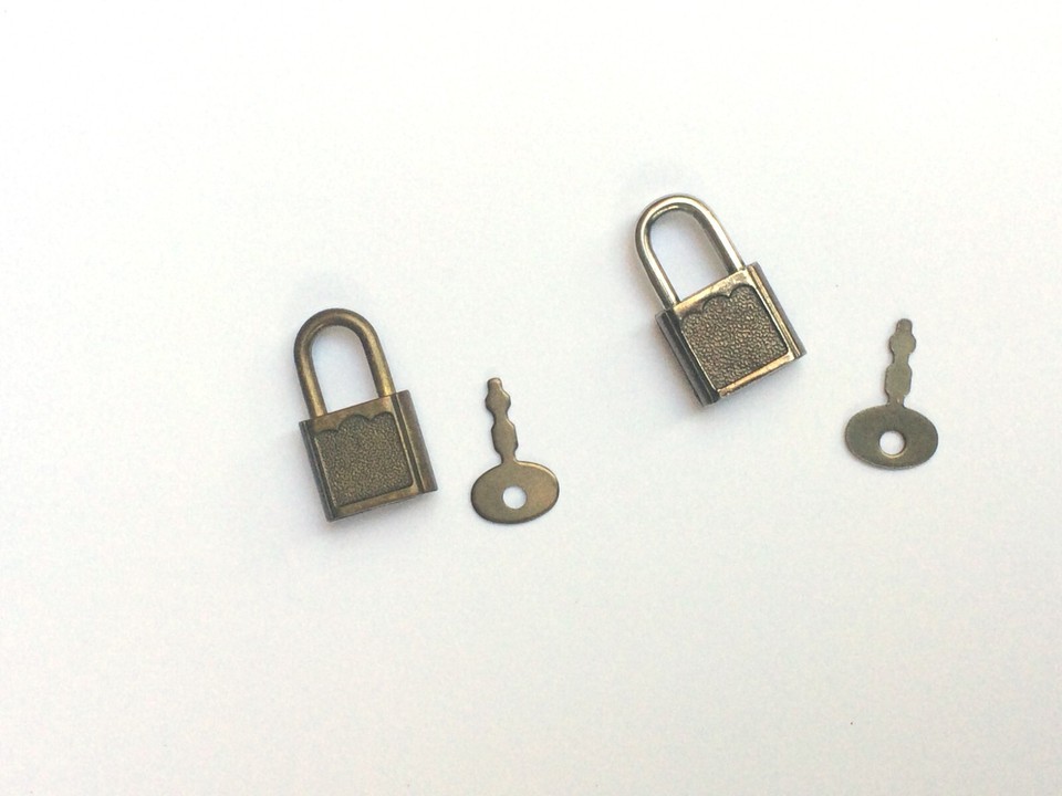 Set of two Mini Locks with Keys for purses, bags, luggage, etc | eBay