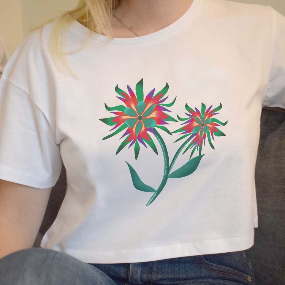 'Fantasy Flowers' Women's Cotton Crop Tops (CO053120) | eBay