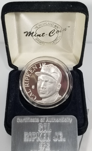 CAL RIPKEN JR. Highland Mint .999 Fine Silver 1 Troy Ounce LIMITED COIN ...