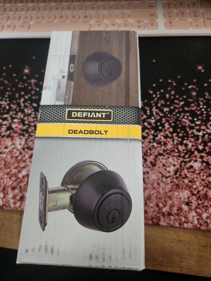 Defiant Deadbolt Keyed Both Sides Double Cylinder Door Lock 2 Keys ...