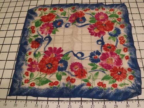 Bright Handkerchief Square Floral Vintage Colorful Hanky 12" square | eBay