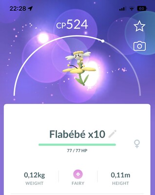10x Flabébé Yellow Pokemon gen6 GO Pokémon Lucky Chance Flabebe Florges ...
