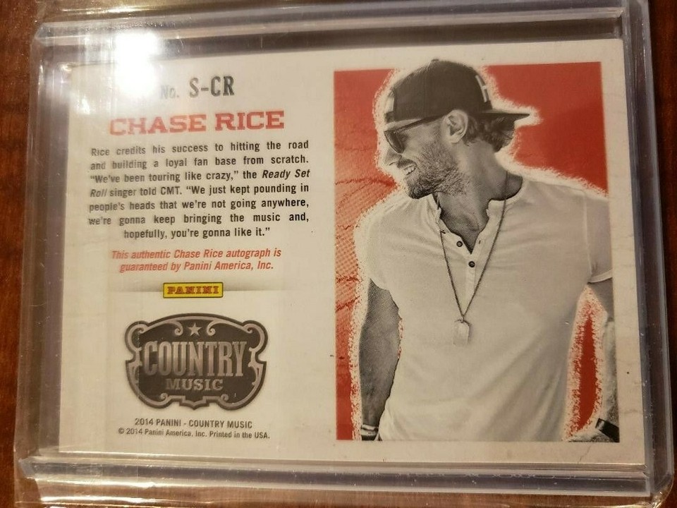 2014 PANINI COUNTRY MUSIC AUTHENTIC SIGNATURE CHASE RICE AUTO /199 | eBay