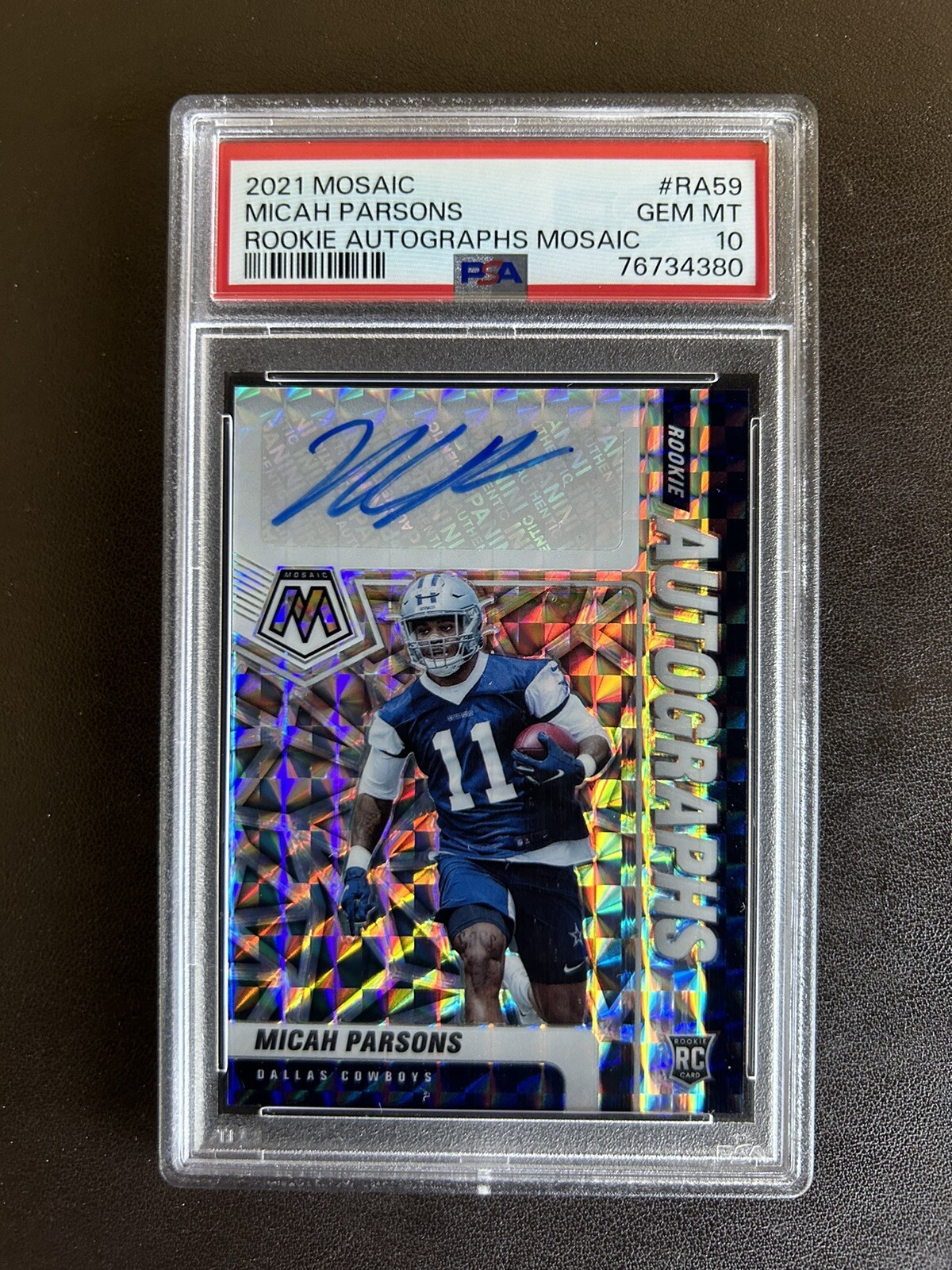2021 Panini Mosaic MICAH PARSONS Rookie Autographs Auto RC #RA-59 PSA ...