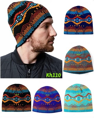 Native American Indian Navajo Print Knit Beanie Hat-173 | eBay