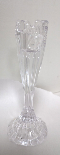 scalloped Lead crystal candle stick holder 6" MCM | eBay