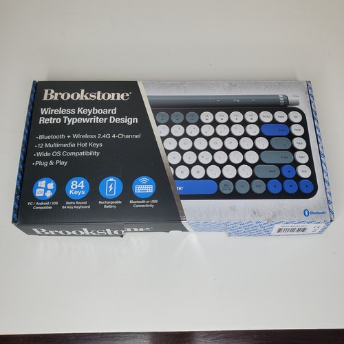 Brookstone Wireless Keyboard Retro Typewriter Design Bluetooth ...