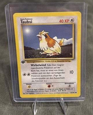 [German] Rare 1st Edition Pidgey (Taubsi) 57/102 - NM - Base Set ...