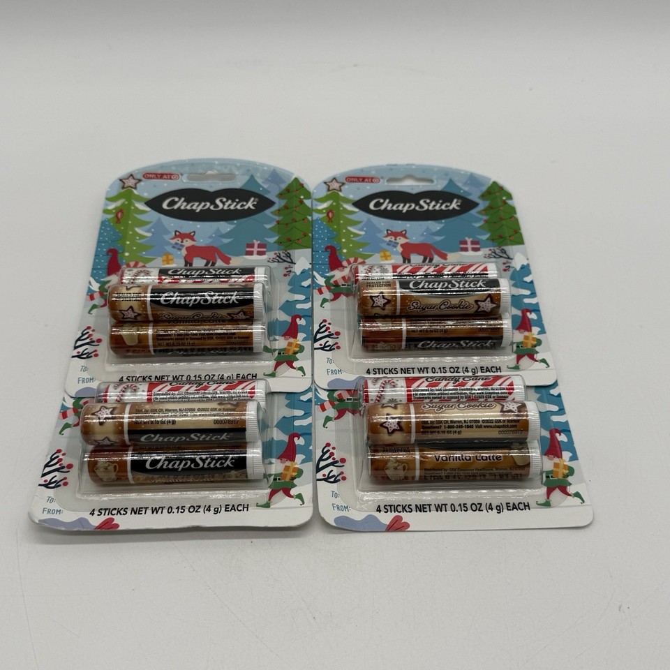 (x4) 4-pack ChapStick Holiday Collection Moisturizing Lip Balm Gift Set ...