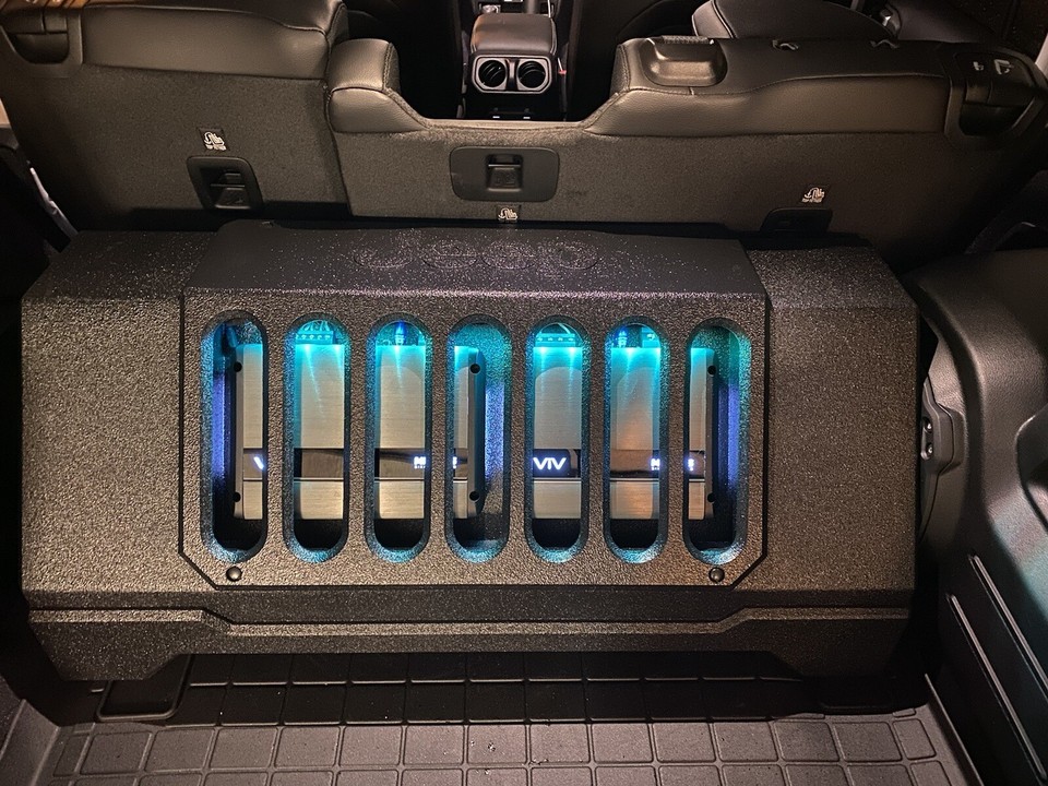 2007-25 Jeep Wrangler JKU/JLU Custom Dual 12” Sub Box W/AmpRack/Grill ...