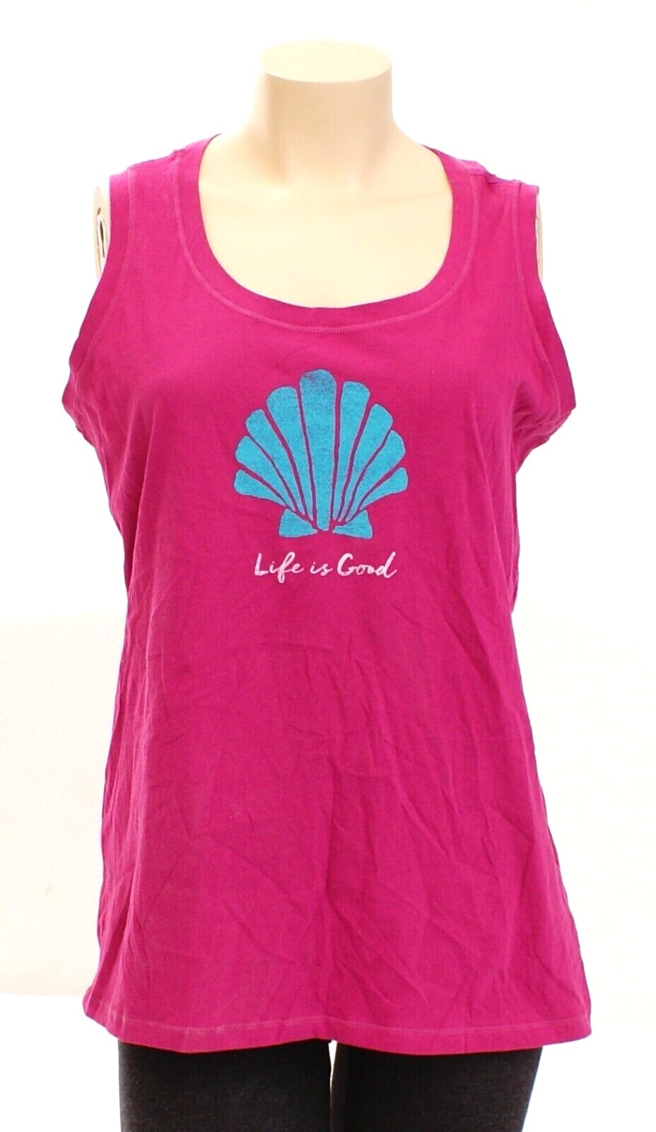 Life is Good Pink Sleeveless Scoop Sea Shell Tee T-Shirt Women's NWT | eBay