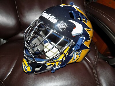 BUFFALO SABRES FULL-SIZE YOUTH GOALIE MASK HELMET PROOF EUC | eBay