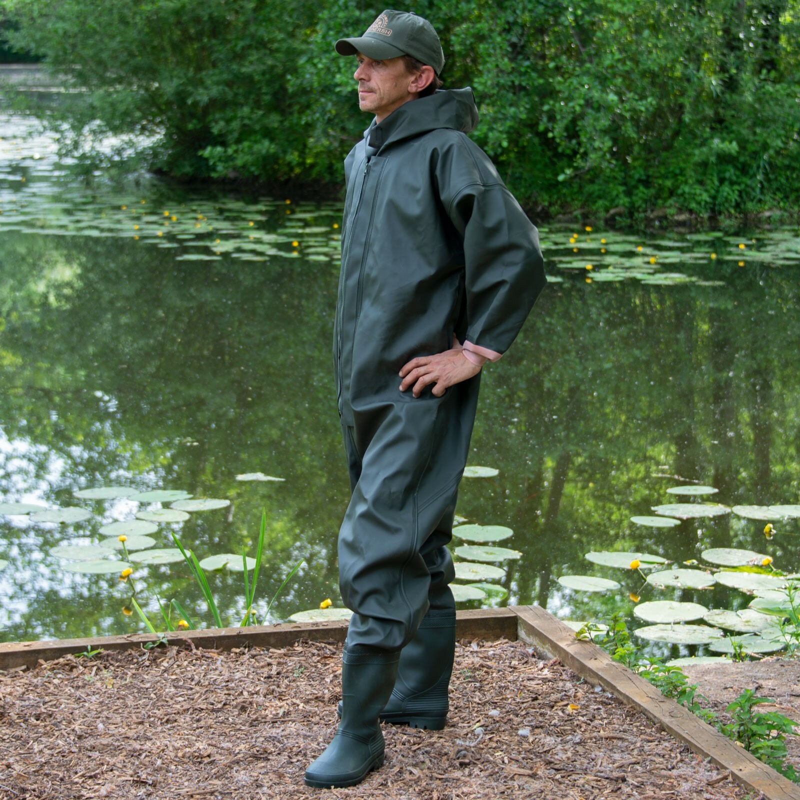 Full Body Waders Dry Suit Mens PVC For Floods Fly Fishing Heavy Duty ...