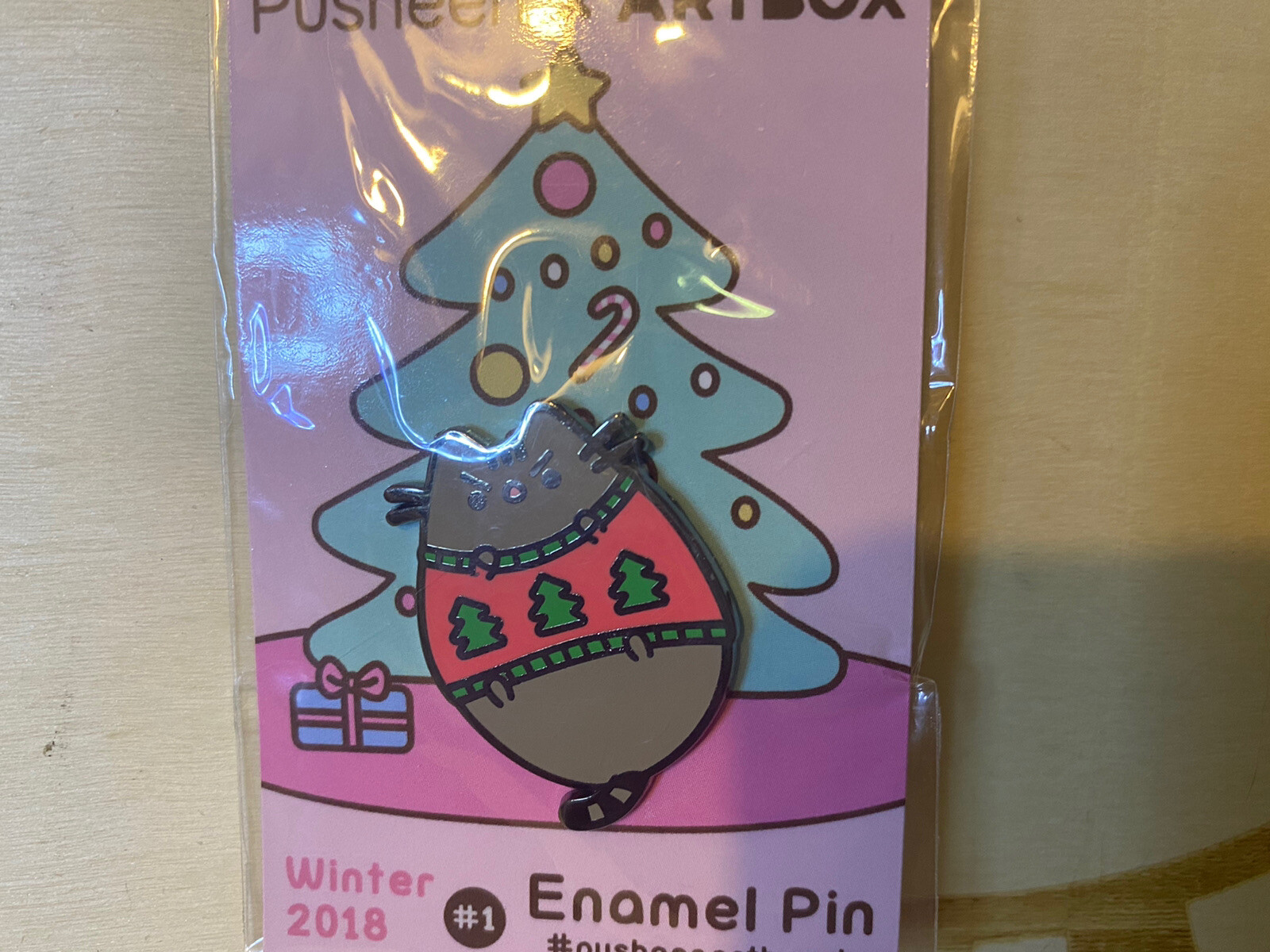Pusheen X Artbox Winter 2018 #1 Angry Sweater Holiday Pusheen Pin | eBay