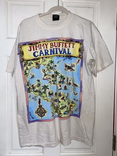 Vintage 90s Jimmy Buffett Carnival Tour 1998 Band T-Shirt Giant Tag Men ...