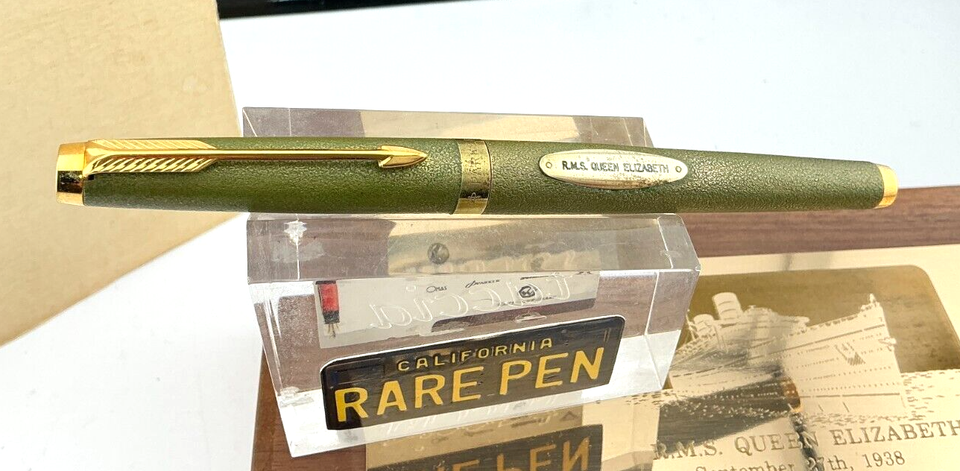 Parker 75 RMS QUEEN ELIZABETH BRASS Fountain Pen LE5000 YEAR 1977 14K M ...