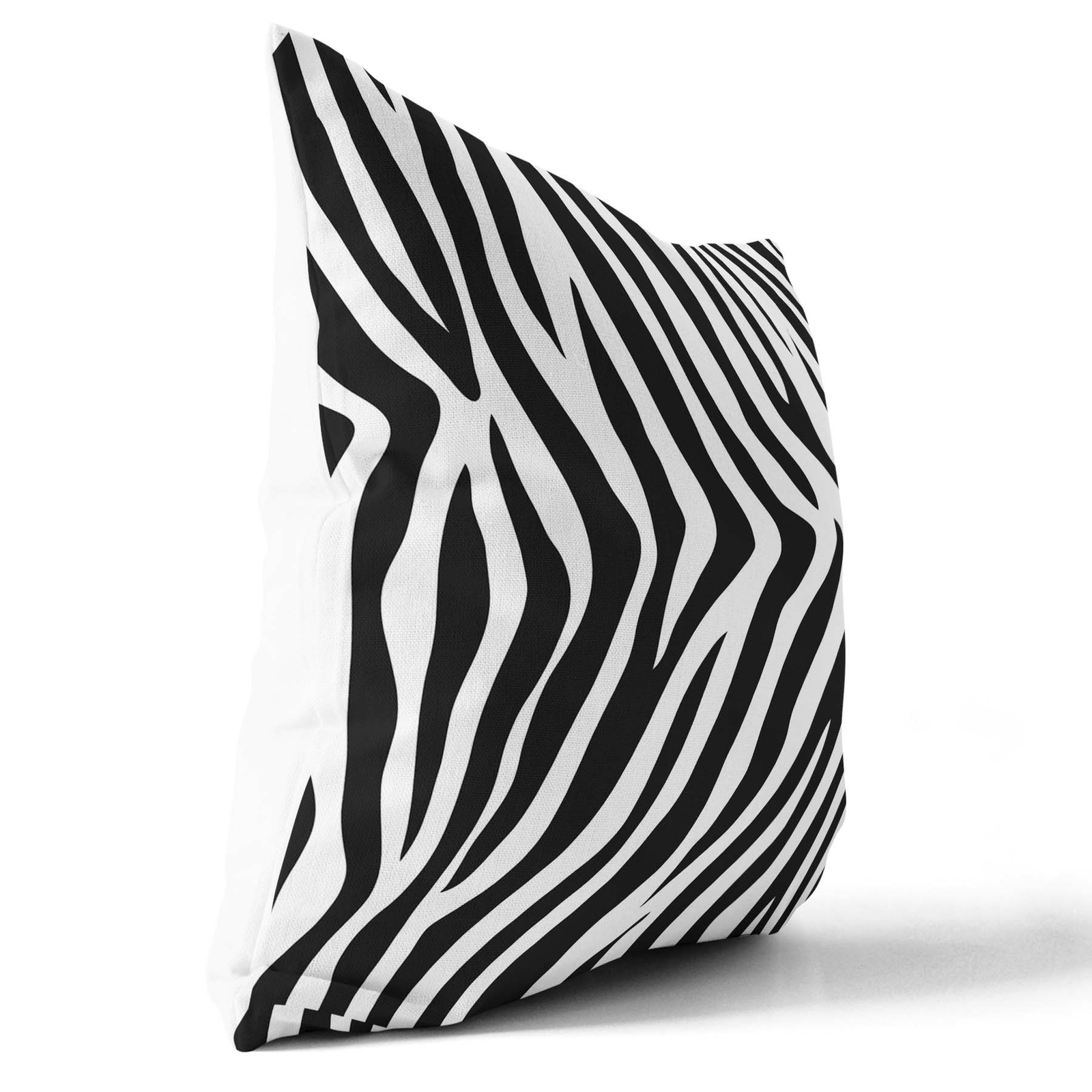 Zebra Stripes Fur FILLED CUSHION Zip Designer White | eBay UK