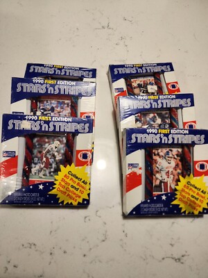 (6) 1990 First Edition Stars And Stripes NFL Cards 90 Card Check List 8 ...
