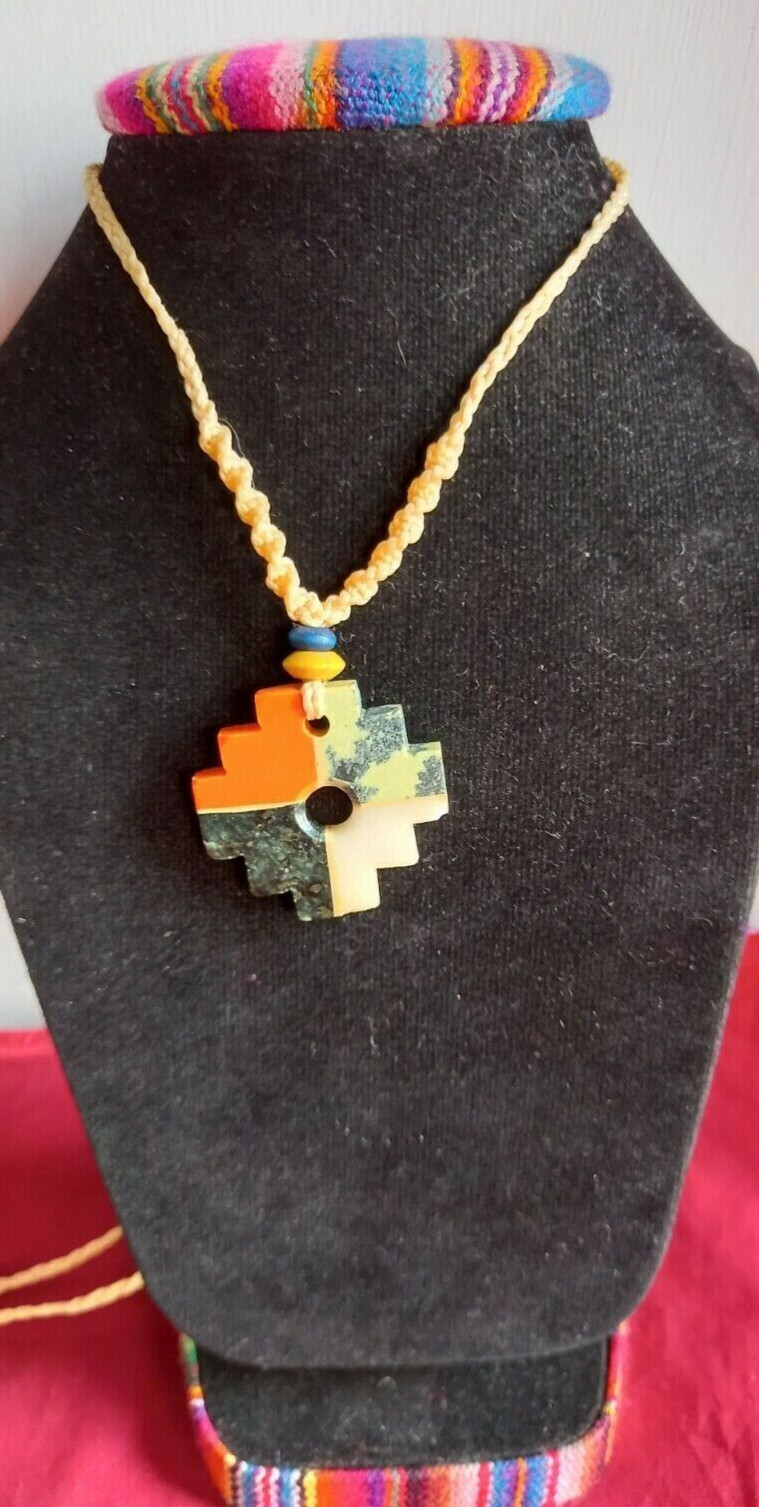 Peruvian adjustable Inca chakana necklace made of nat… - Gem