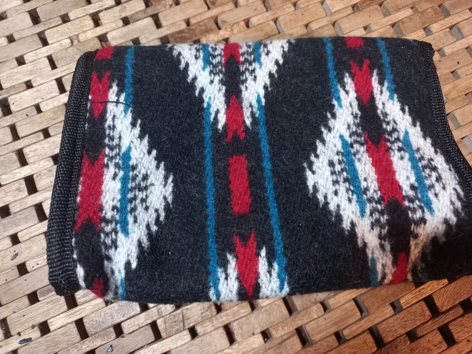 Pendleton Southwest Aztec Navajo Red, Blue, White Black Flap Pouch ...