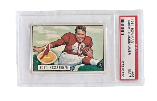 1951 Bowman NFL Football #66 Robert Nussbaumer Chicago Cardinals PSA 7 ...