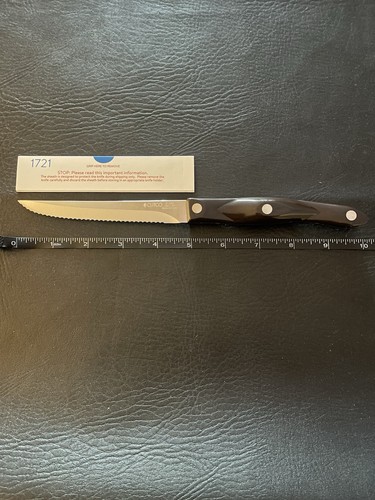 Cutco 1721 KY. Serrated Trimmer Utility Knife 4 7/8" Blade Brown Handle ...