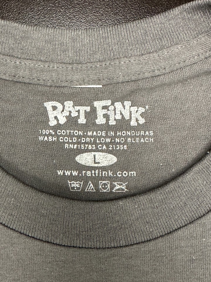 Mens Ed Big Daddy Roth Rat Fink Pinstripe Hot Rod Gray Cotton T-Shirt M ...