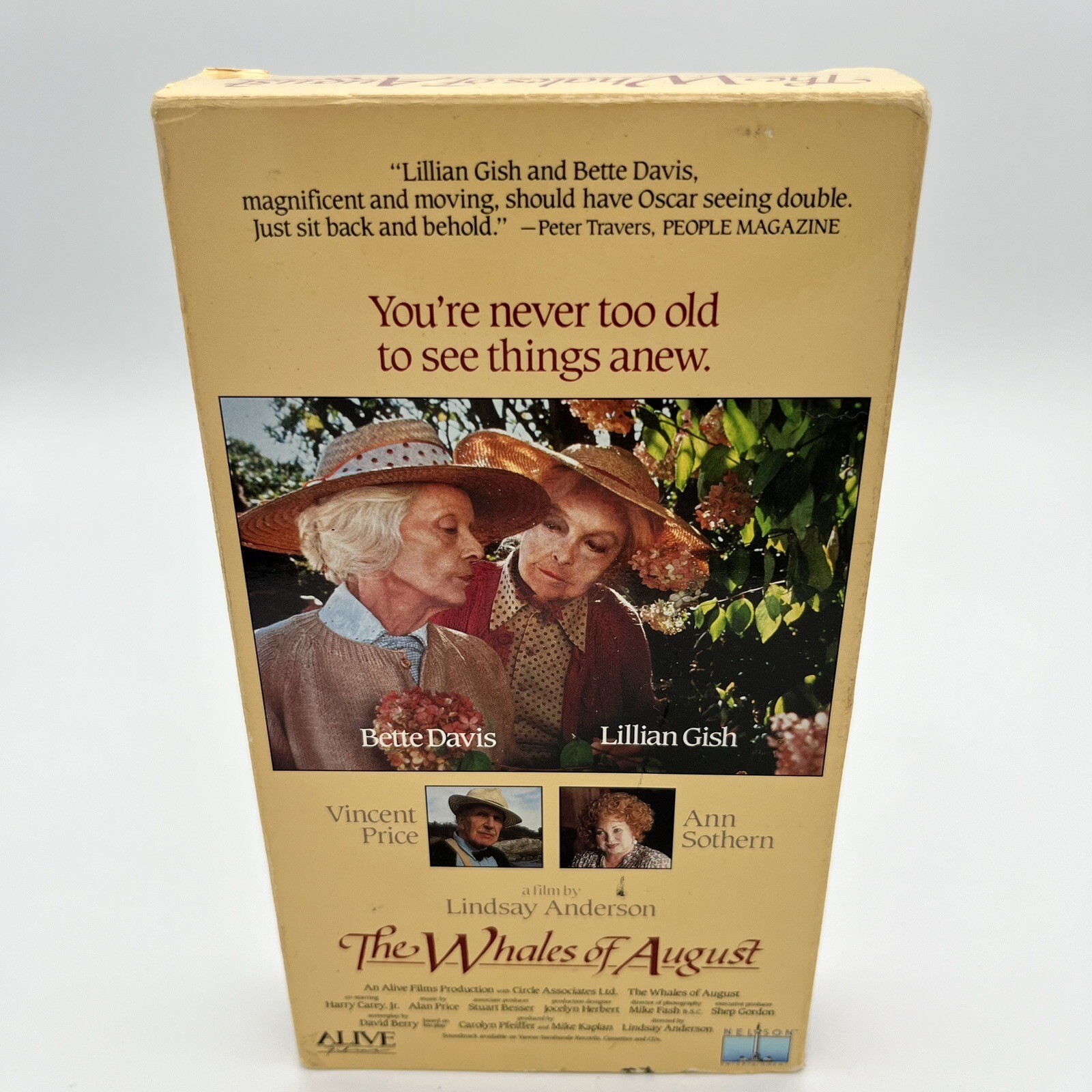The Whales of August VHS 1987 Bette Davis Lillian Gish Vincent Price ...