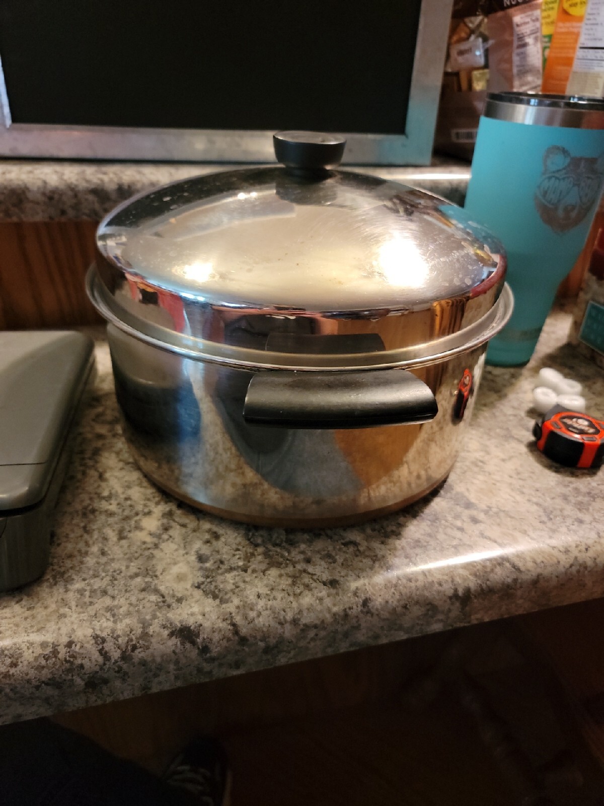 REVERE WARE 1801 Copper Bottom Stock Pot 6 Quart with Lid Cookware ...