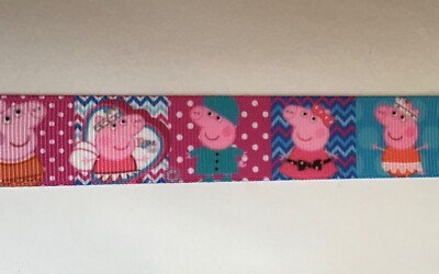 Peppa Pig inspired Grosgrain ribbon pink BTY 7/8" angel dresses | eBay