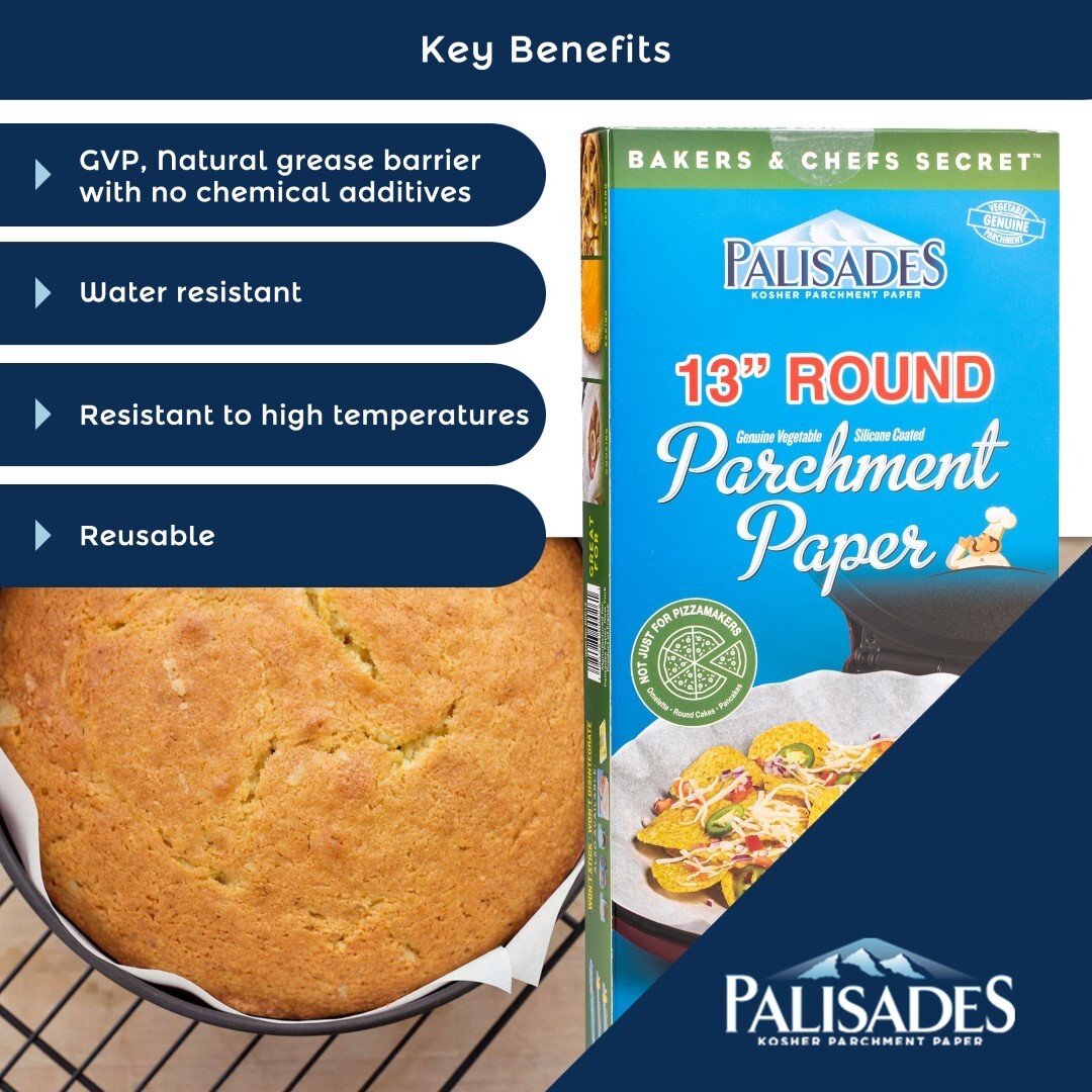 Round Parchment Baking Paper Non Stick 13" Sheets Palisades Reusable ...