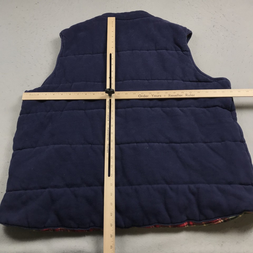 Polo Ralph Lauren Vest Mens 2XLT Tall Blue Quilt Plaid Lined Cotton ...