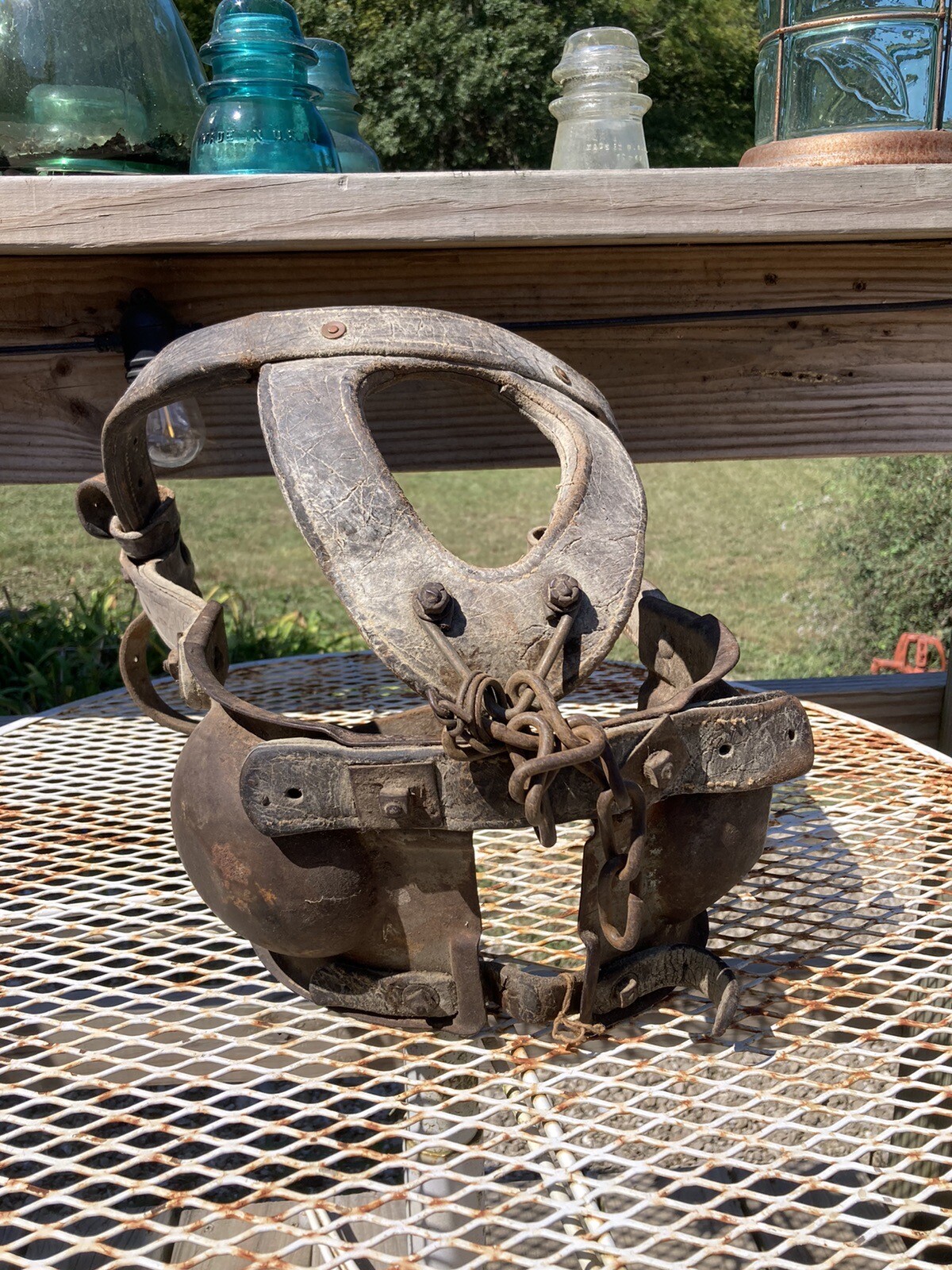 Vintage Bull Blinders Ox Blinders Western Rodeo Decor Metal & Leather ...