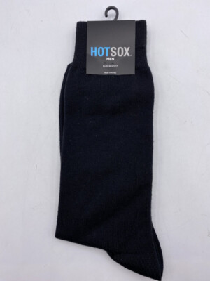HOT SOX HM500009 BLACK MENS SUPER SOFT BLACK SOLID DRESS SOCKS SIZE 10-13 | eBay
