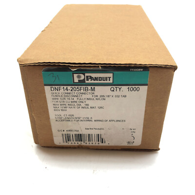 NEW 1000x Panduit Nylon Quick Connect Female Terminal Insulated DNF14 ...