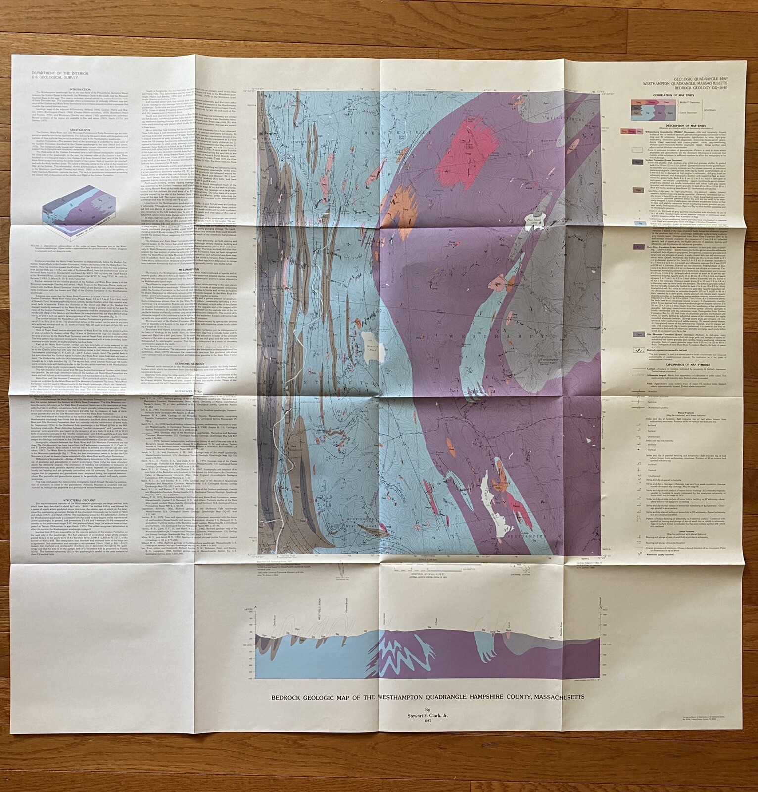 Bedrock Geologic Map Of The Westhampton Quadrangle, Hampshire County ...