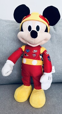 Disney Store Mickey Mouse Talking Race Car Driver 14" Tested/Works | eBay