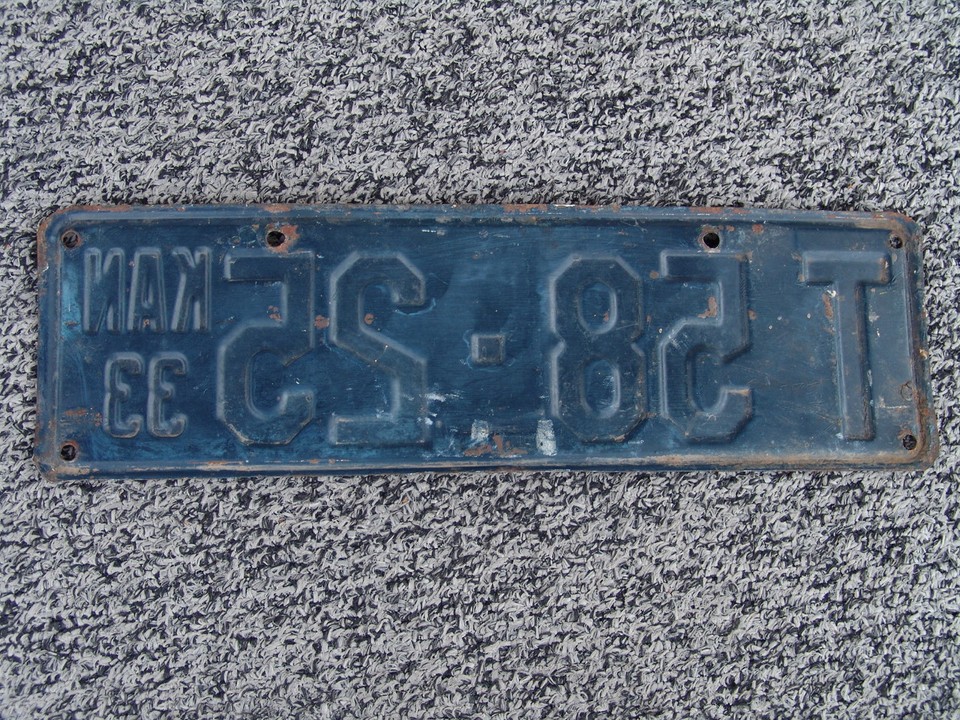 ANTIQUE 1933 KANSAS LICENSE TAG/PLATE - T58-25 | eBay