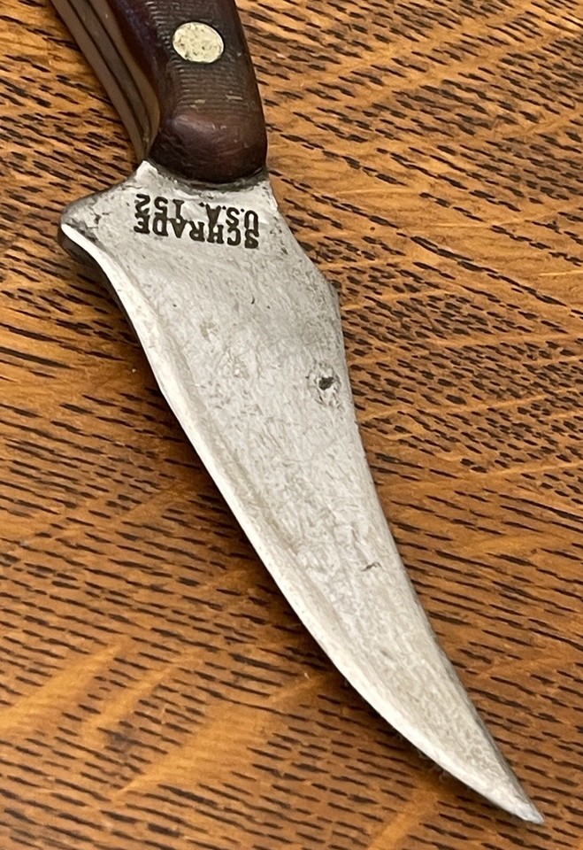 Early VINTAGE SCHRADE USA OLD TIMER #152 Sharp Finger KNIFE & LEATHER ...
