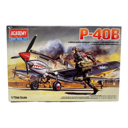 Academy P-40B Tomahawk Fighter Plane Scale 1:72 Model #12456 - Sealed ...