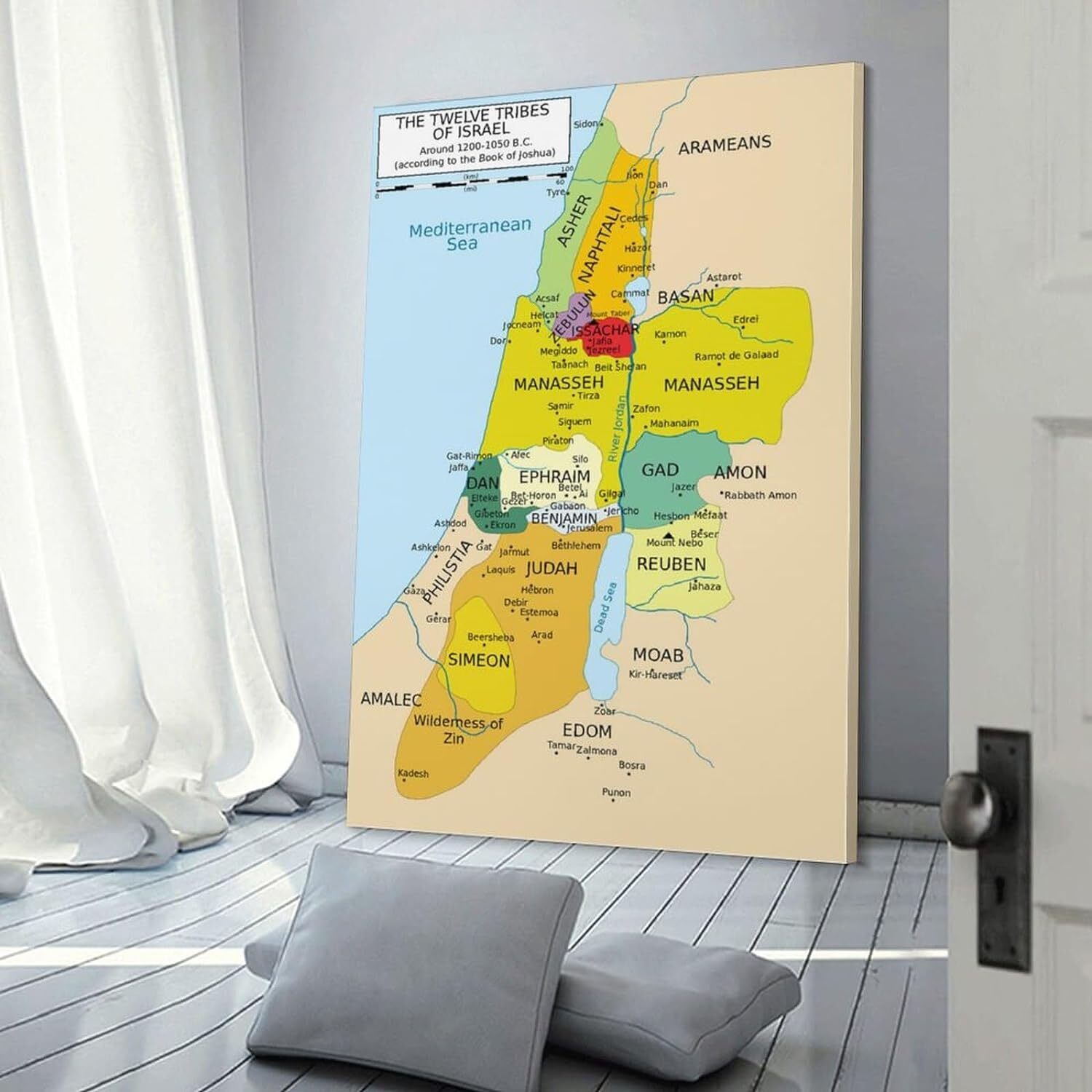 Map of 12 Tribes of Israel Fr Poster Decoration Painting Holiday Art ...