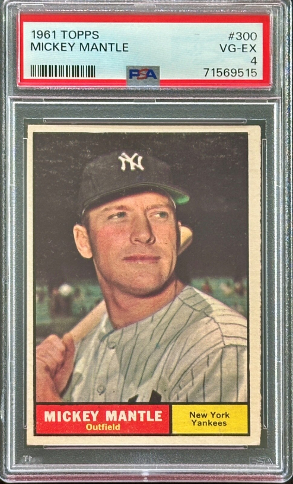 1961 MICKEY MANTLE - Topps #300 Baseball Card - PSA 4 VG-EX | eBay
